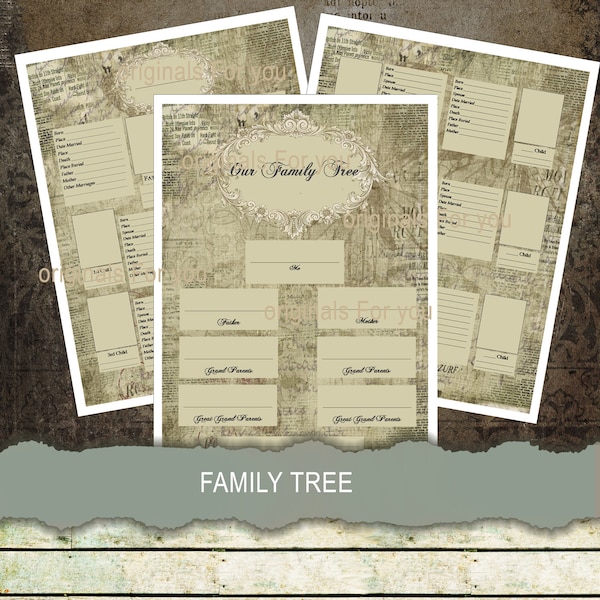 Digital Family Tree - Etsy