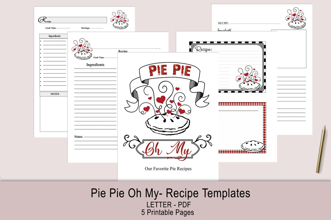Farmhouse-"pie Pie Oh My" - Recipe Template for Your Favorite PIES ...