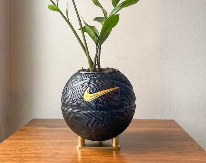 Black/gold Mini Basketball Planter - Etsy