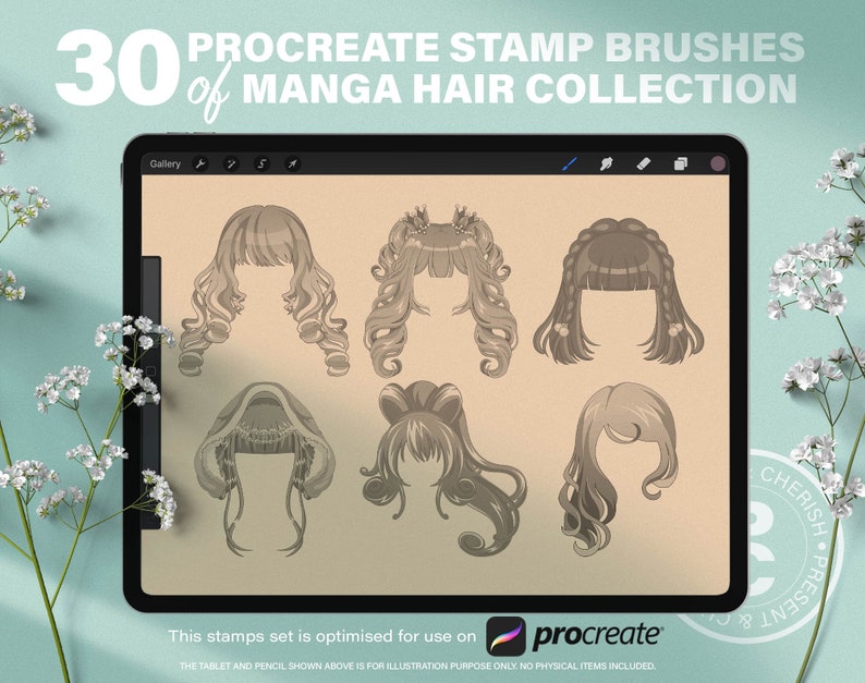 anime-girl-hairstyle-stamp-guide-template-procreate-hair-brushes-for