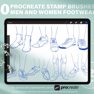 30 Procreate Stamps Brushes of Men and Women Footwear. Procreate Shoes ...