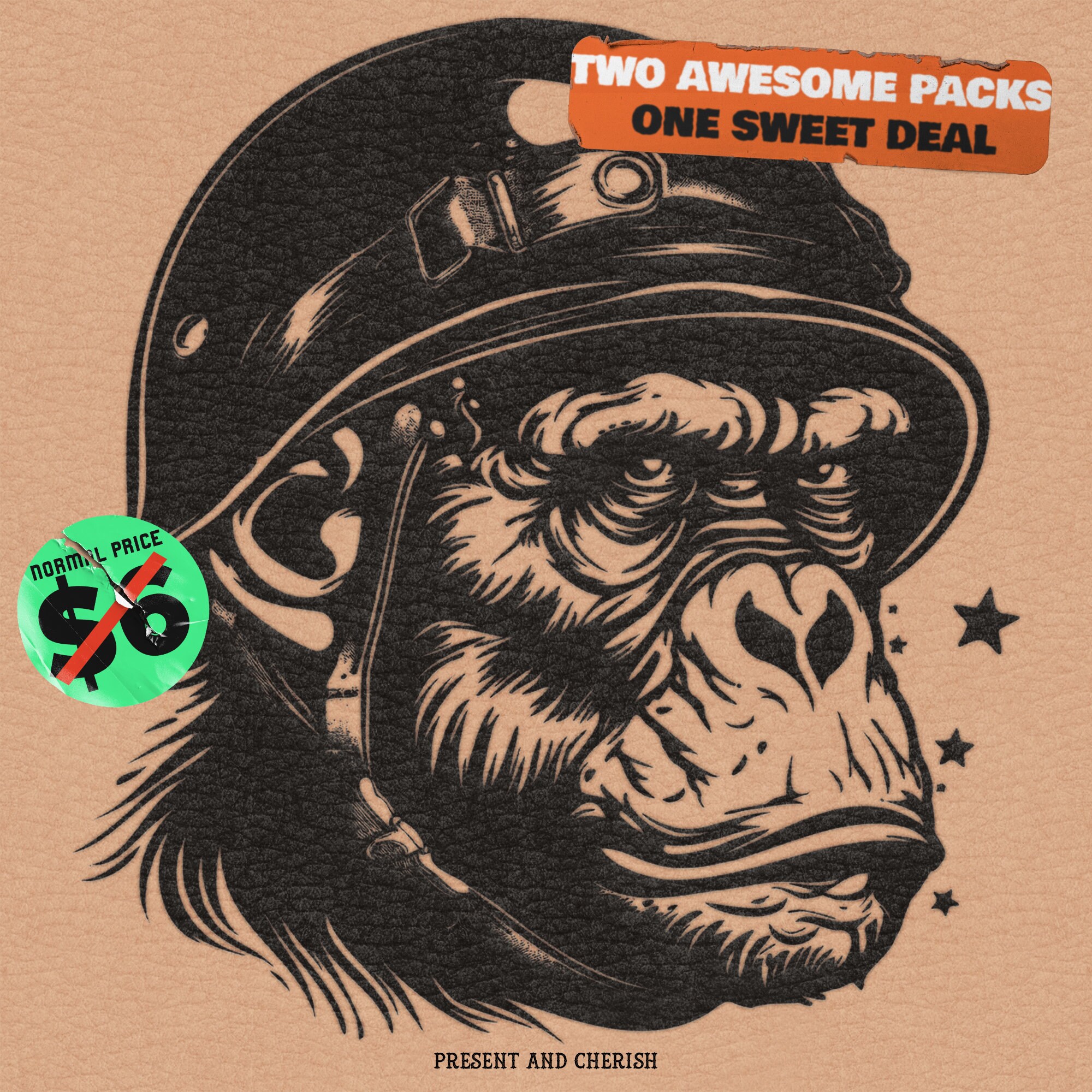 Procreate Ape Tattoo Stamp Packs Set 1 20 Gorilla, Chimpanze, Gibbon ...