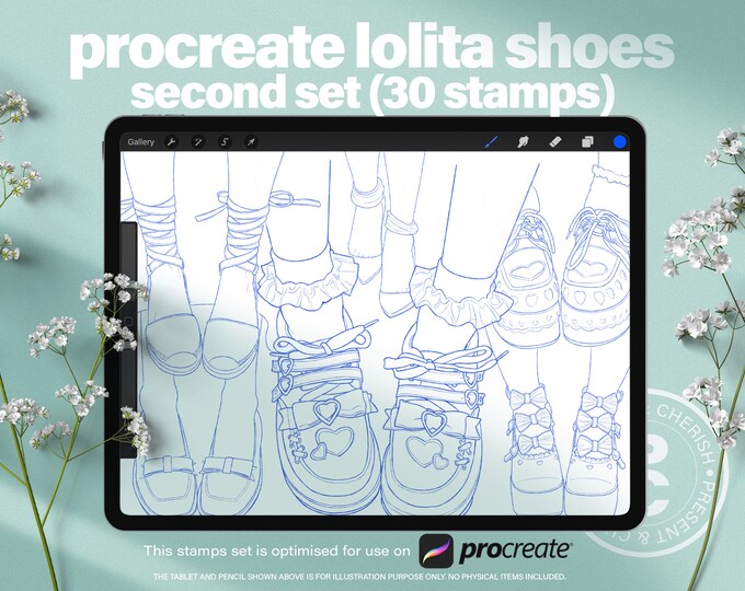 30 Procreate Stamps Brushes of Men and Women Footwear. Procreate Shoes ...