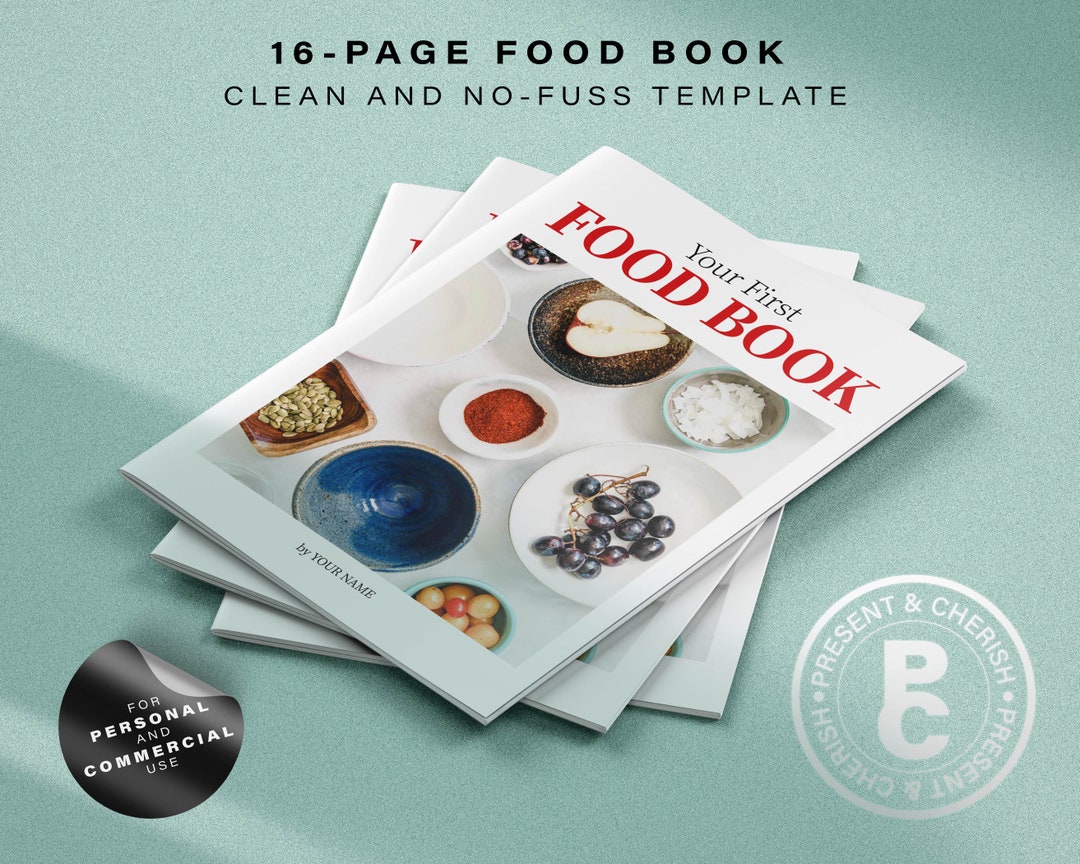 16pp Food Book Template. Indesign MS Word Pdf Food Styling Booklet ...