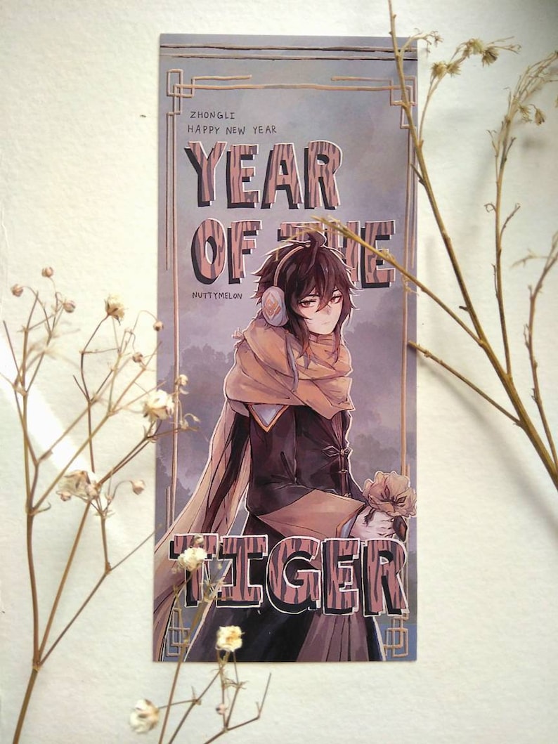Zhongli Bookmark 5.5x2.5 genshin Impact Art Print anime Art - Etsy