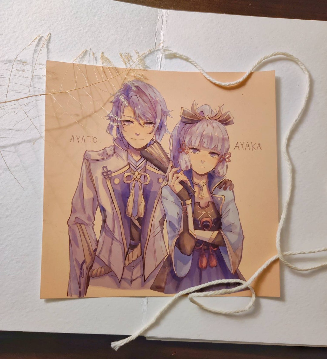 Ayato & Ayaka Print 6x6 genshin Impact Art Print anime Art Print anime ...