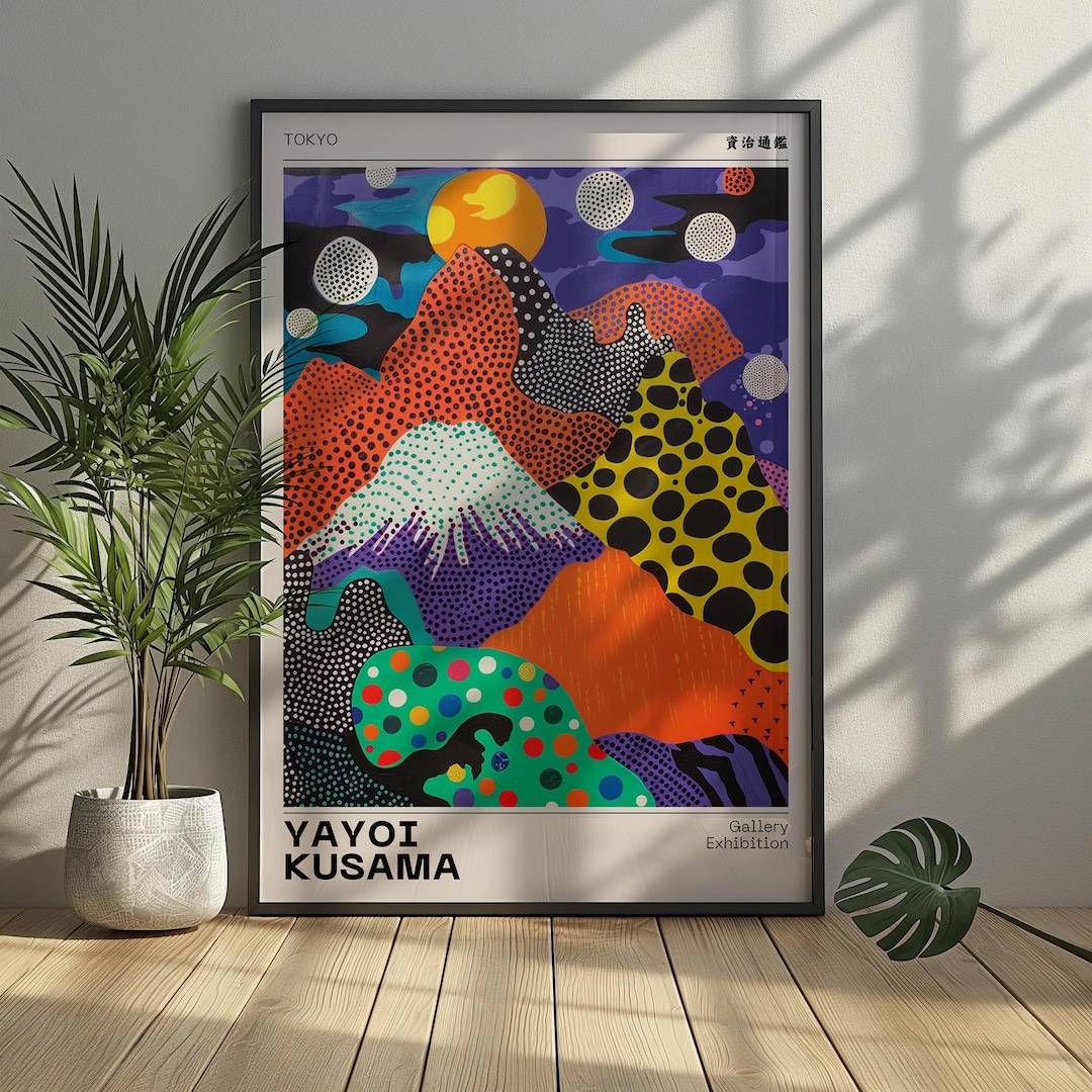 Yayoi Kusama Inspired Digital Art Japanese Art Print Kusama Exhibition ...