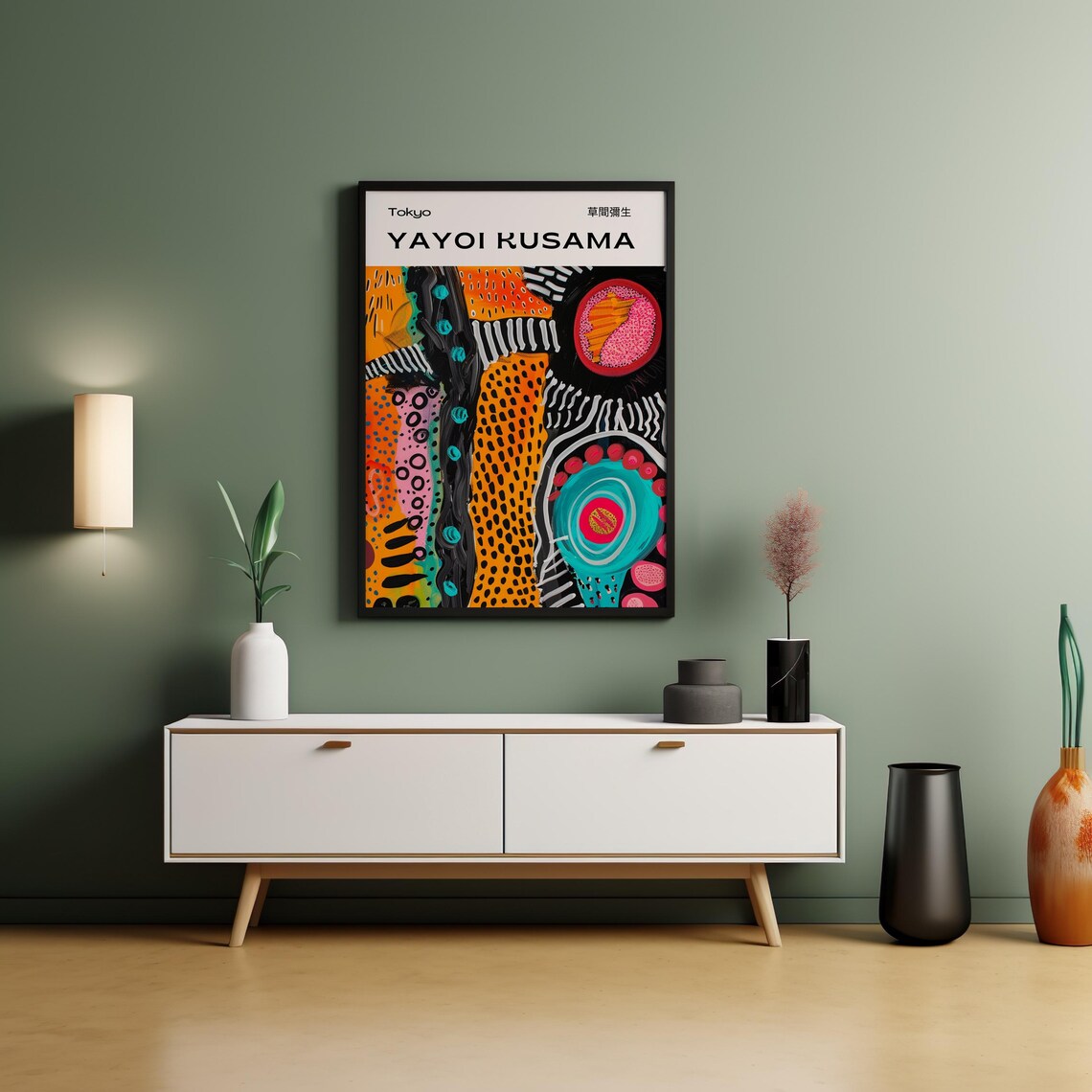 Yayoi Kusama Inspired Digital Art Japanese Art Dot Print Kusama ...