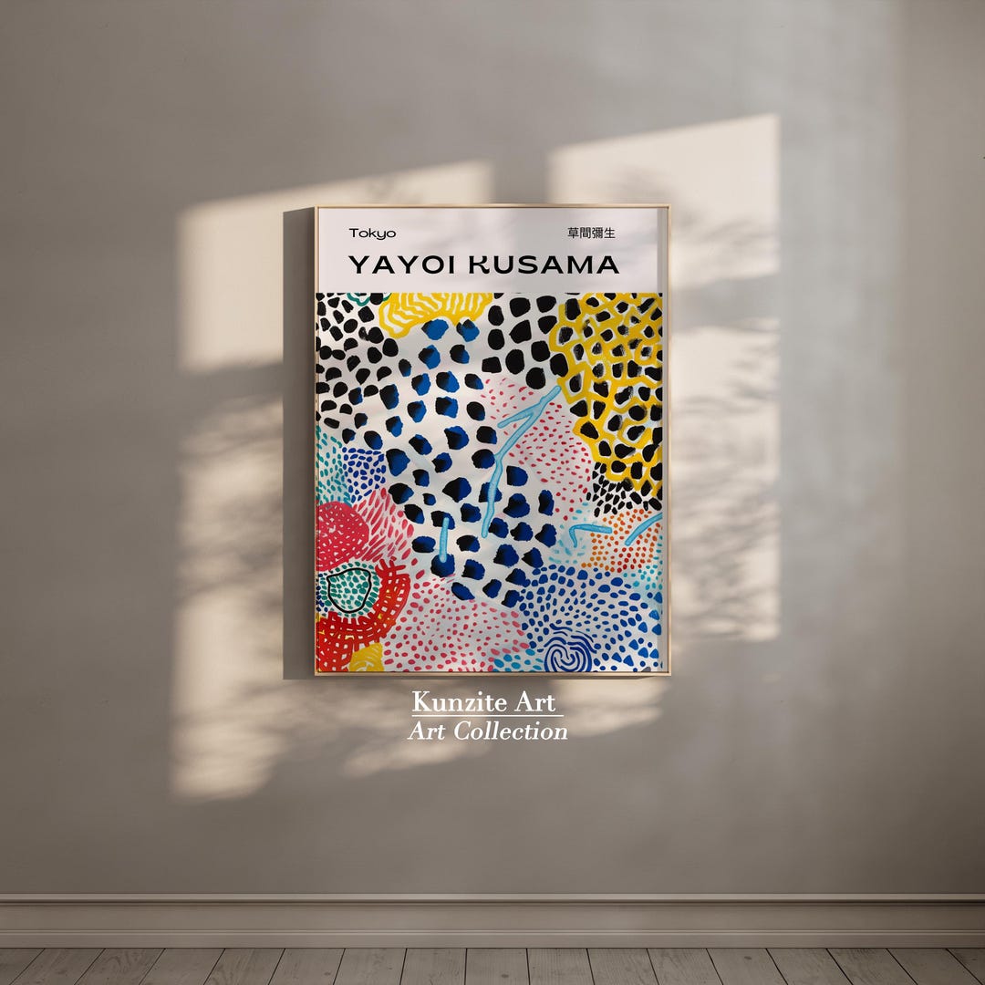 Yayoi Kusama Digital Art Japanese Art Print Kusama Exhibition Poster ...
