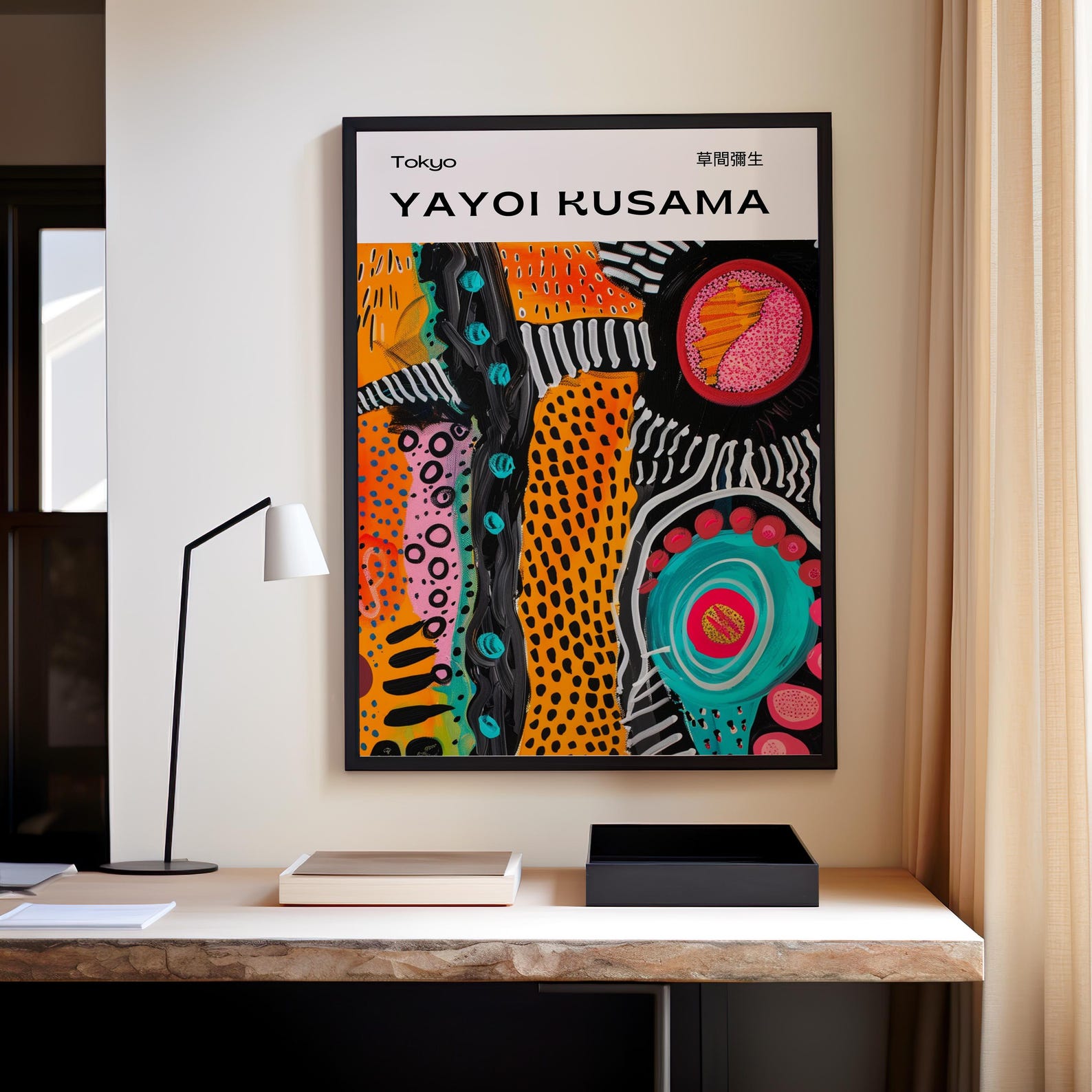 Yayoi Kusama Inspired Digital Art Japanese Art Dot Print Kusama ...