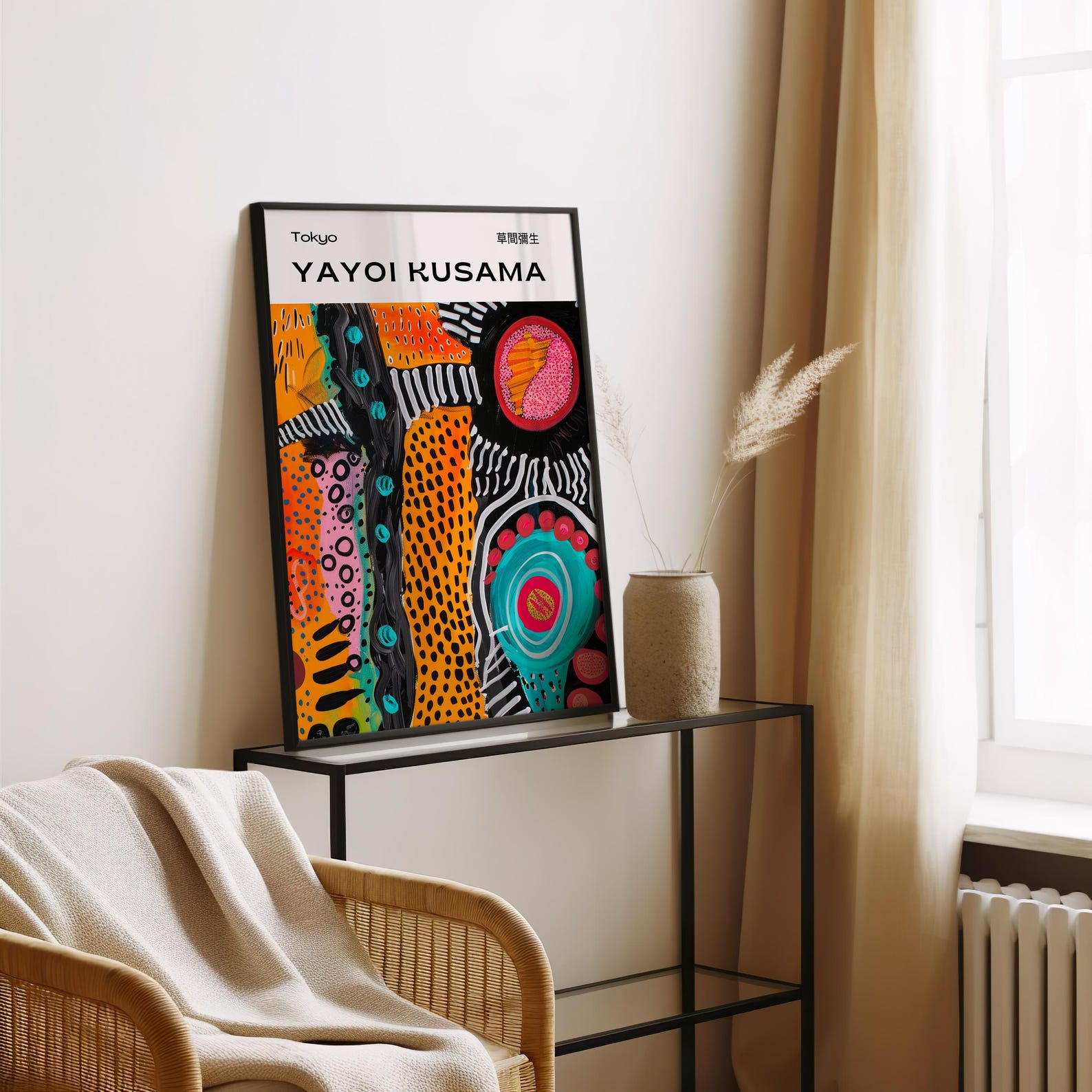 Yayoi Kusama Inspired Digital Art Japanese Art Dot Print Kusama ...