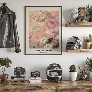 Japanese Wall Art Trio – Set of 3 | Pink Flower Market | Vintage Poster ...