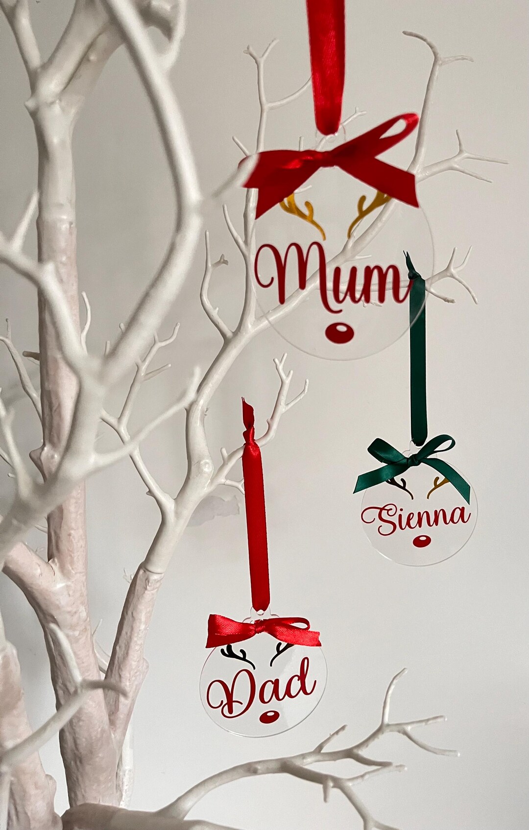 Personalised Clear Acrylic Bauble, Personalised Bauble, Christmas Tag ...