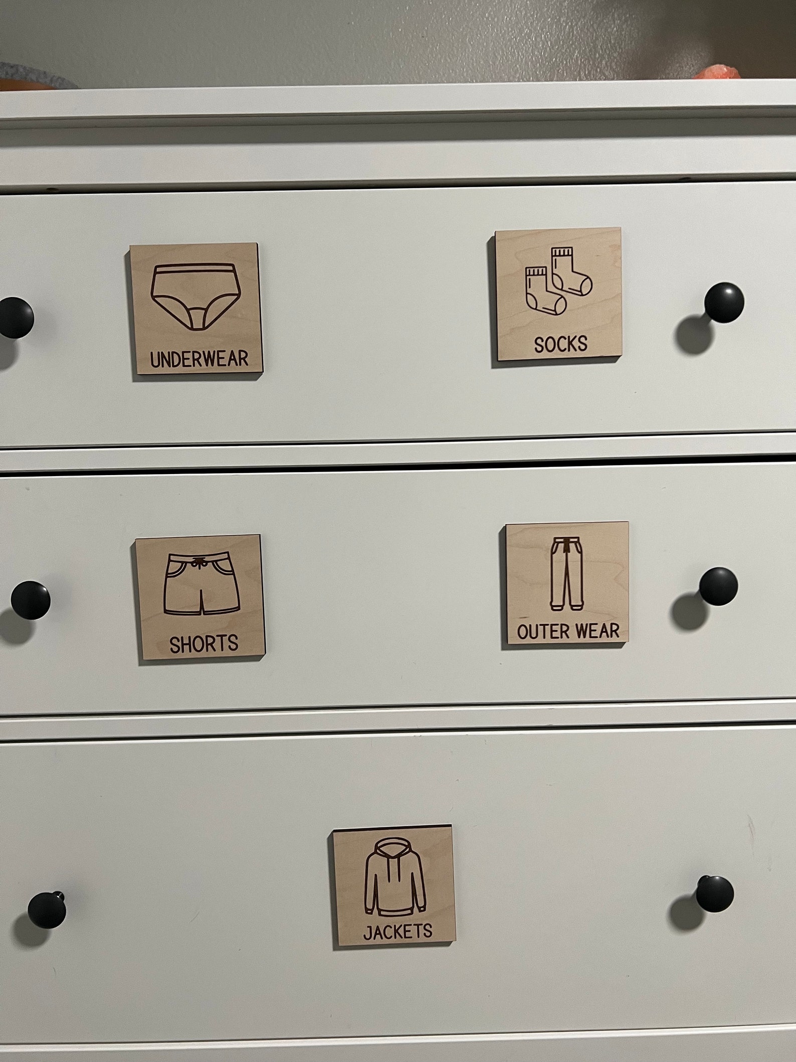 Custom Dresser Labels // Removable Dresser Labels // Kids Organization ...