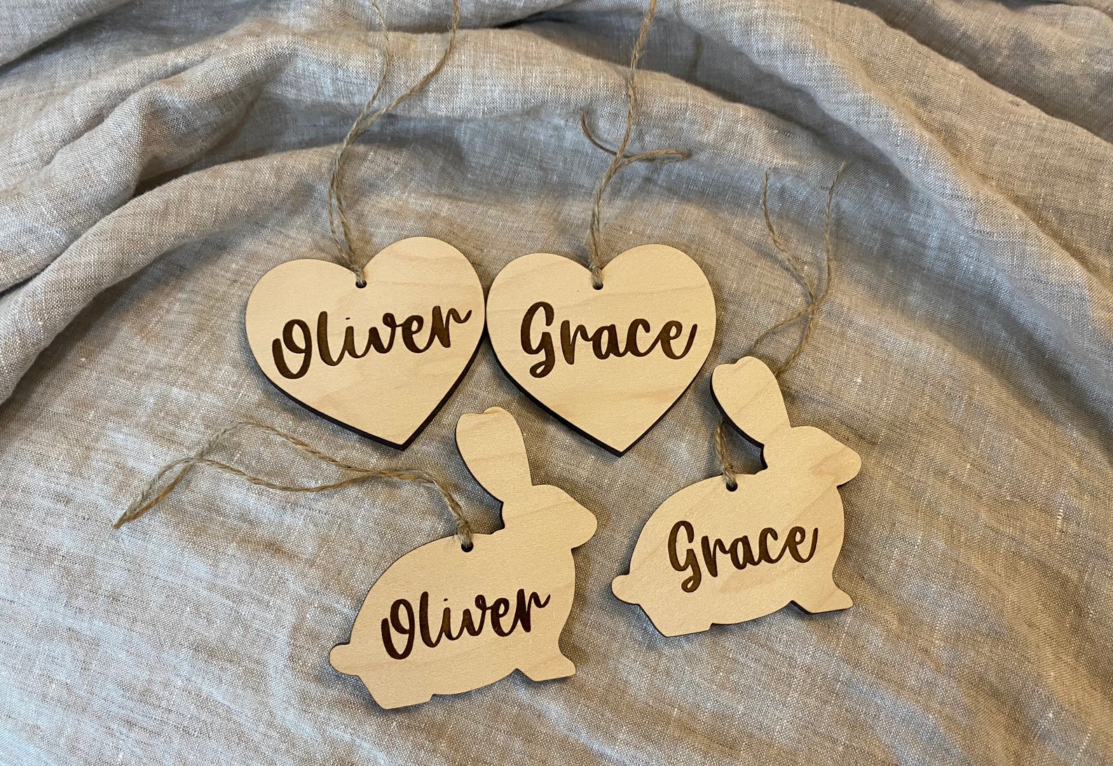 Wooden Heart Name Tag // Engraved Heart Name Tag // | Etsy