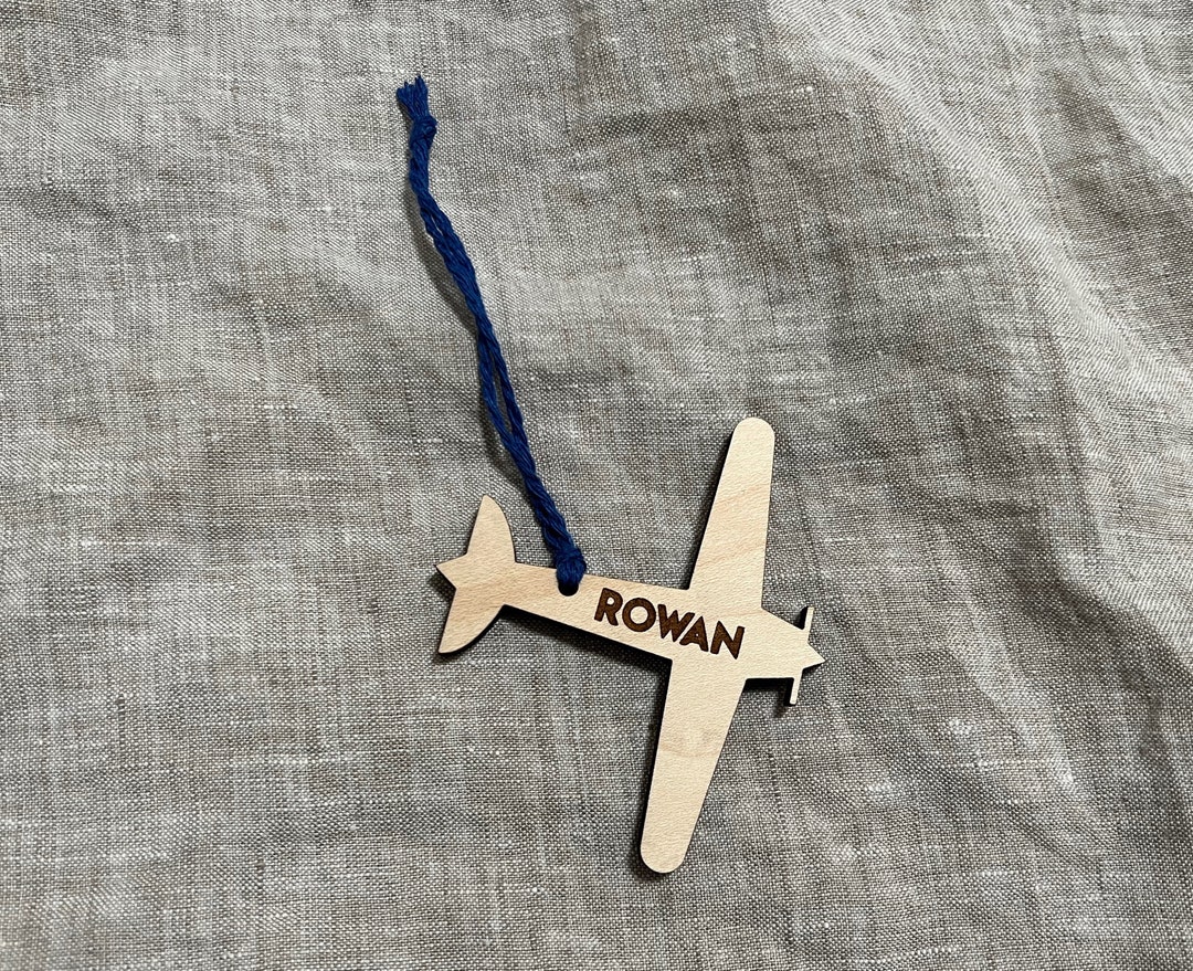 Wooden Air Plane Name Tag // Engraved Plane Name Tag // Air Plane Name ...