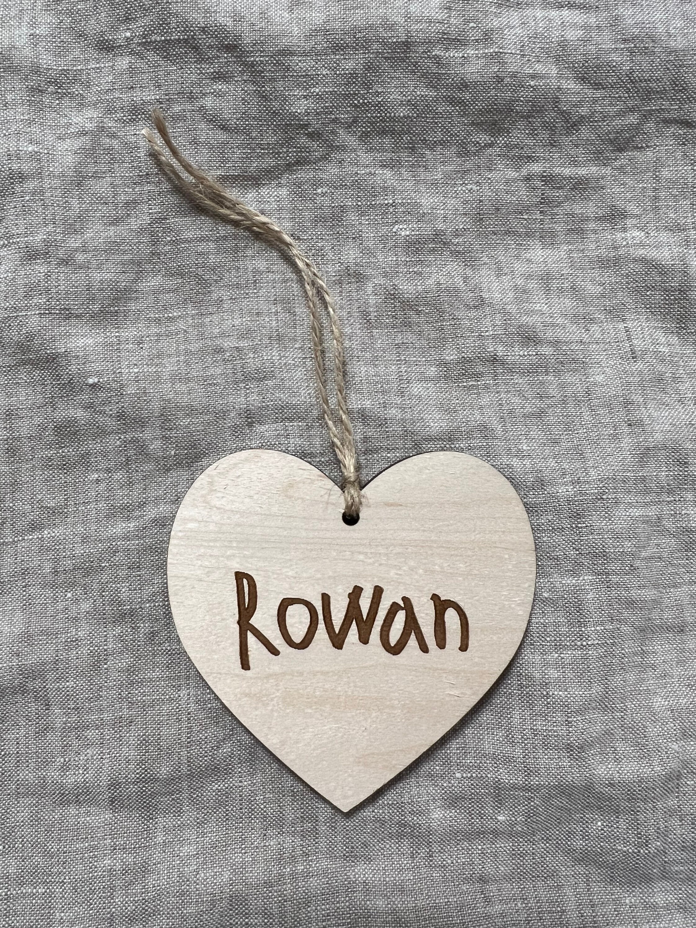 Wooden Heart Name Tag With Handwriting // Engraved Heart Name Tag ...