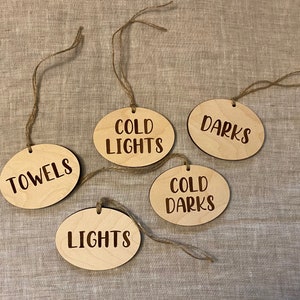 Custom Wooden Laundry Room Labels // Wood Labels for Organizing // Wood ...