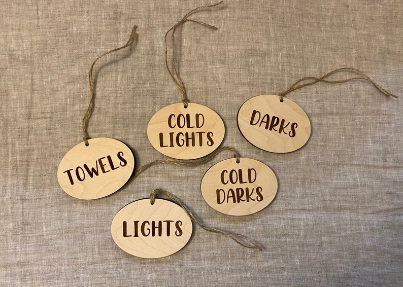 Custom Wooden Laundry Room Labels // Wood Labels for Organizing // Wood ...