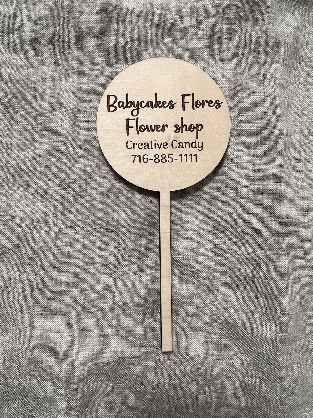 Wooden Round Logo Plant Stakes // Custom // Plant Markers // Garden ...