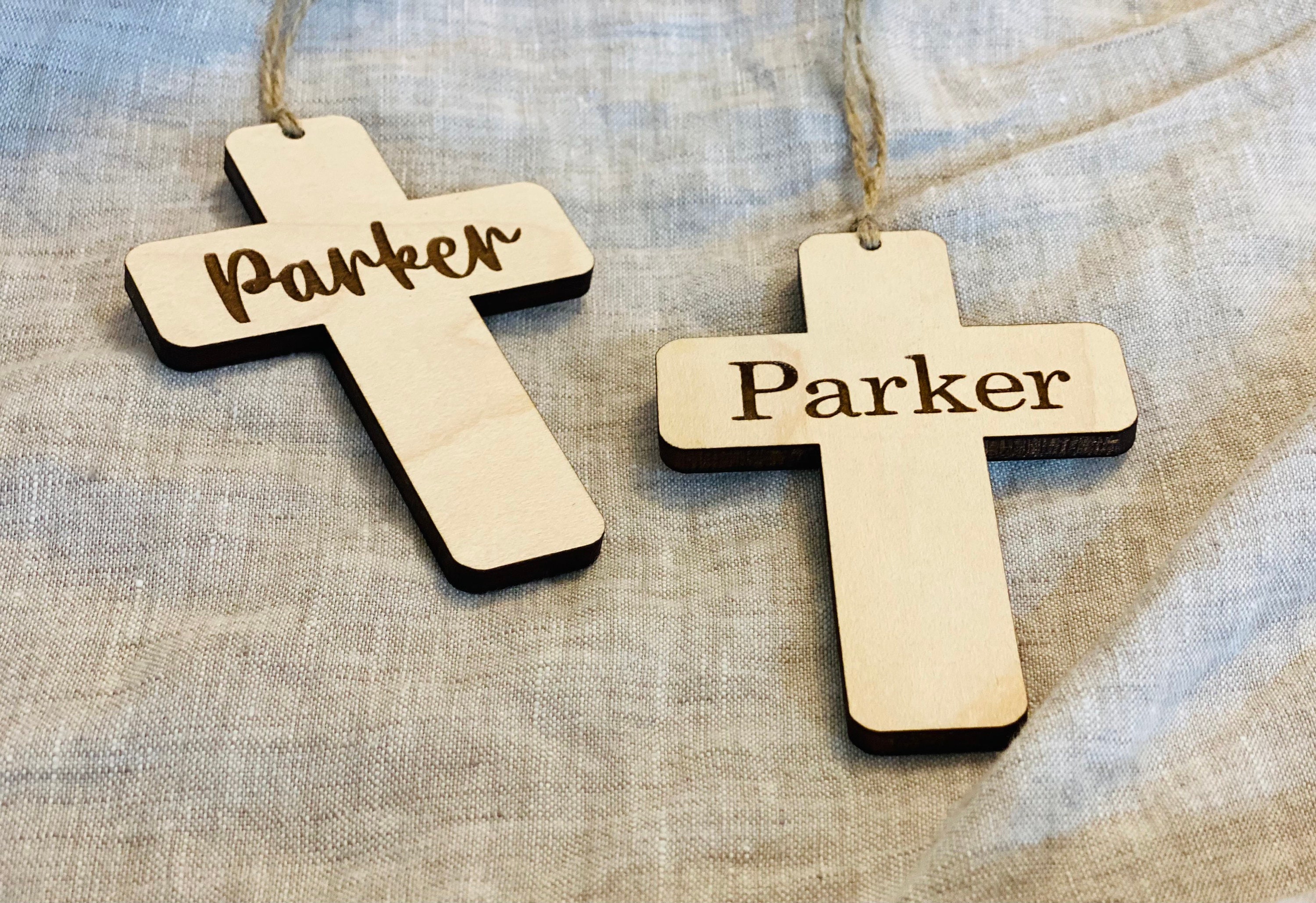 Wooden Cross Name Tag // Easter Basket Name Tag // Engraved | Etsy