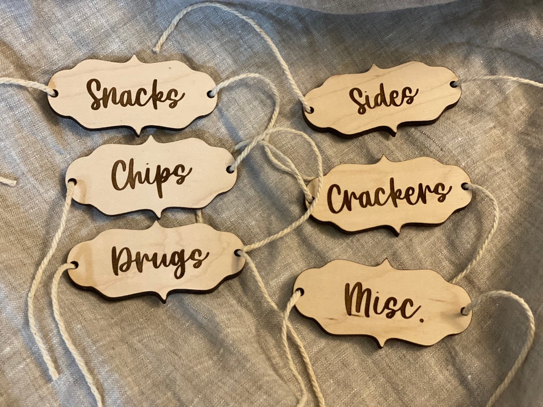 Custom Wooden Pantry Labels // Wood Kitchen Labels // Wood Pantry Bin ...