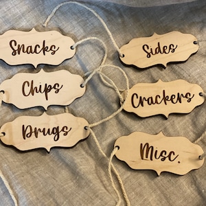 Custom Wooden Pantry Labels // Wood Kitchen Labels // Wood Pantry Bin ...