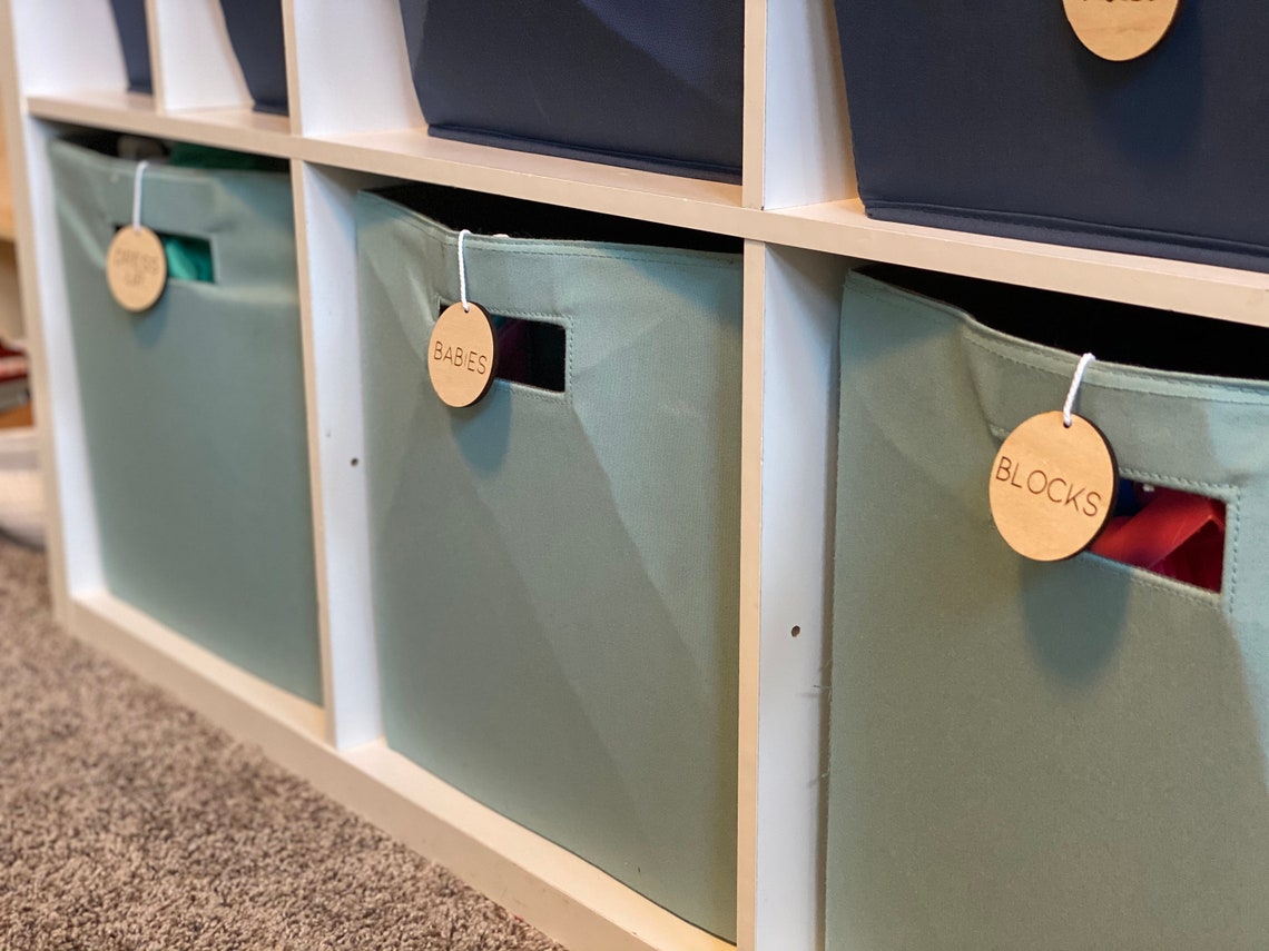 Custom Wooden Toy Labels // Wood Labels for Organizing // Wood | Etsy