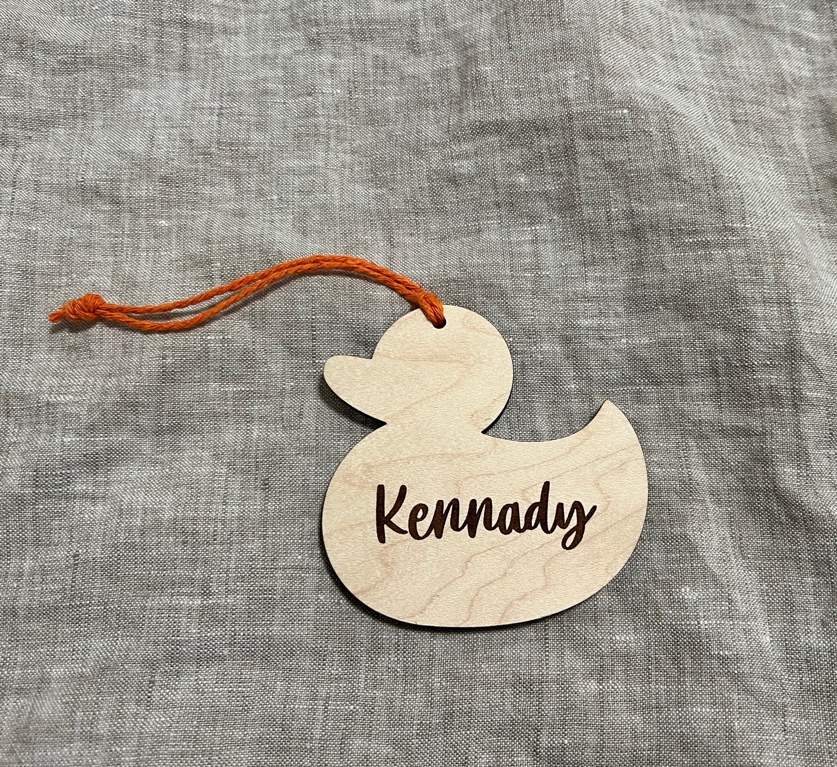 Wooden Rubber Duck Name Tag // Engraved Duck Name Tag // Duck Name Tag ...