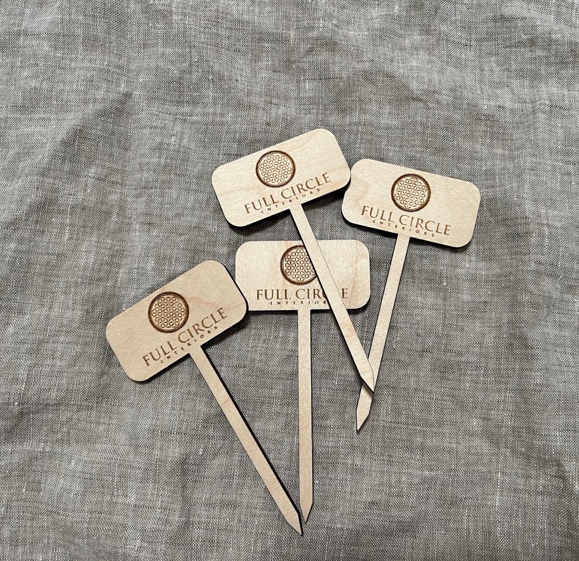 Wooden Logo Plant Stakes // Custom // Plant Markers // Garden - Etsy