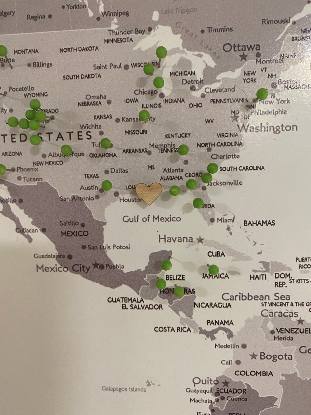 Heart Push Pin // Heart Map Push Pins // Push Pins // Heart Push Pins ...