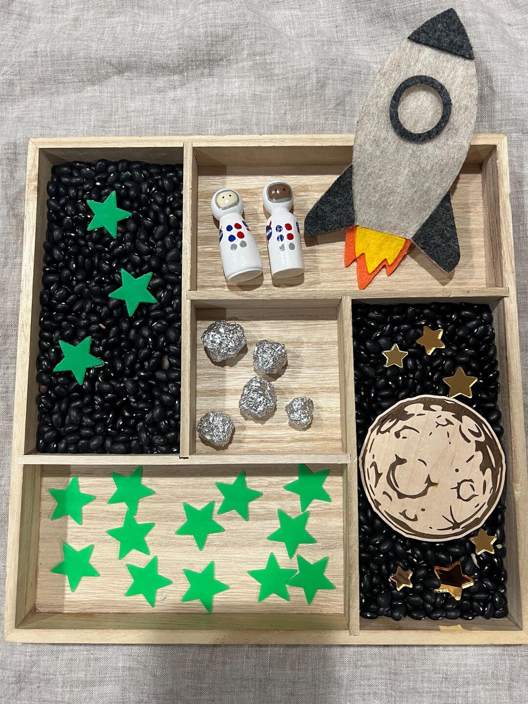 Space Sensory Bin // Space Small Parts Play // Astronaut Sensory Bin ...