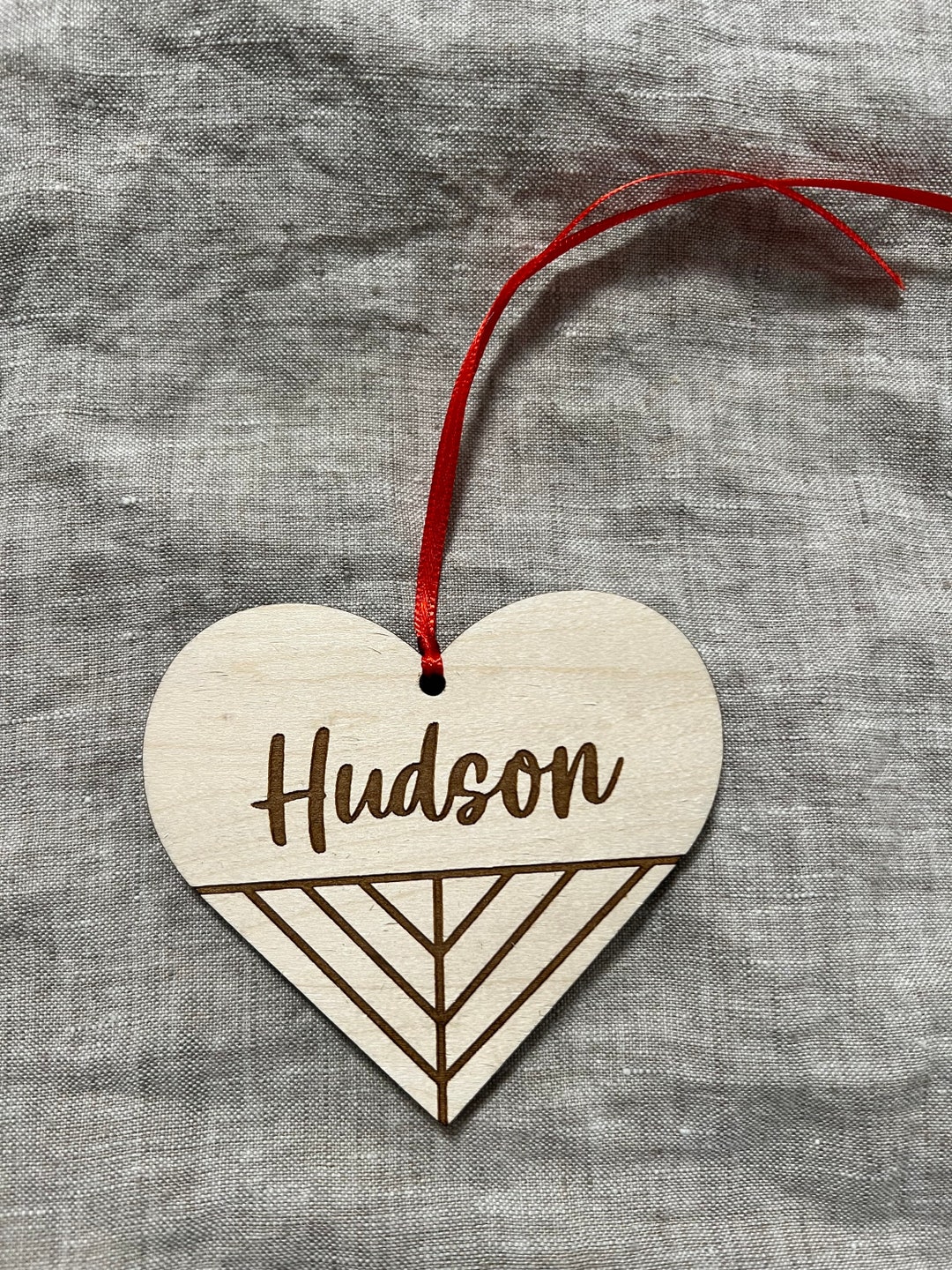 Wooden Heart Name Tag // Engraved Heart Name Tag // Valentine’s Day ...