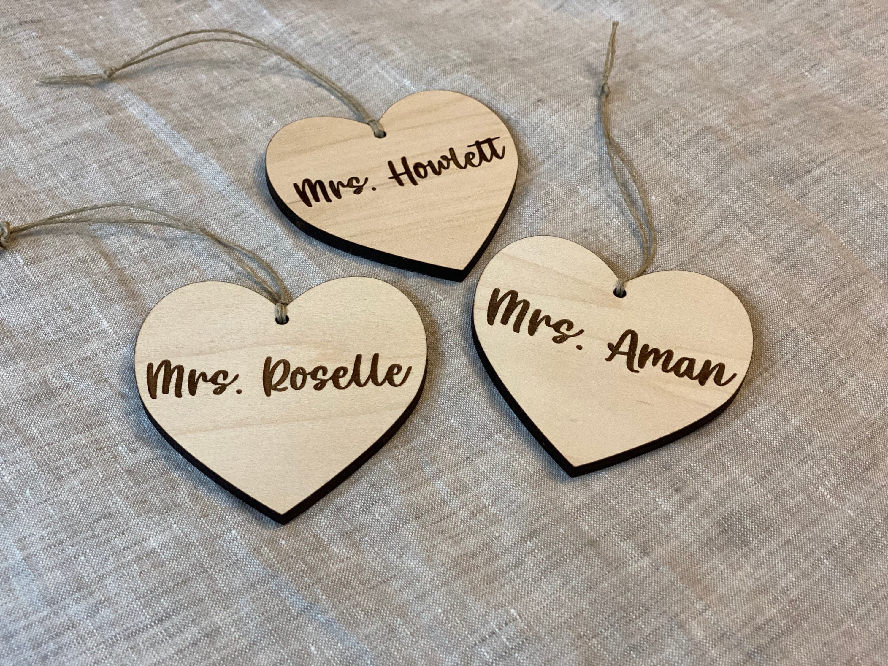 Teacher Gift // Wooden Teacher Name Tag // Teacher Gift Tag - Etsy