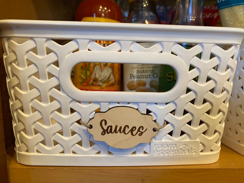 Custom Wooden Pantry Labels // Wood Kitchen Labels // Wood | Etsy