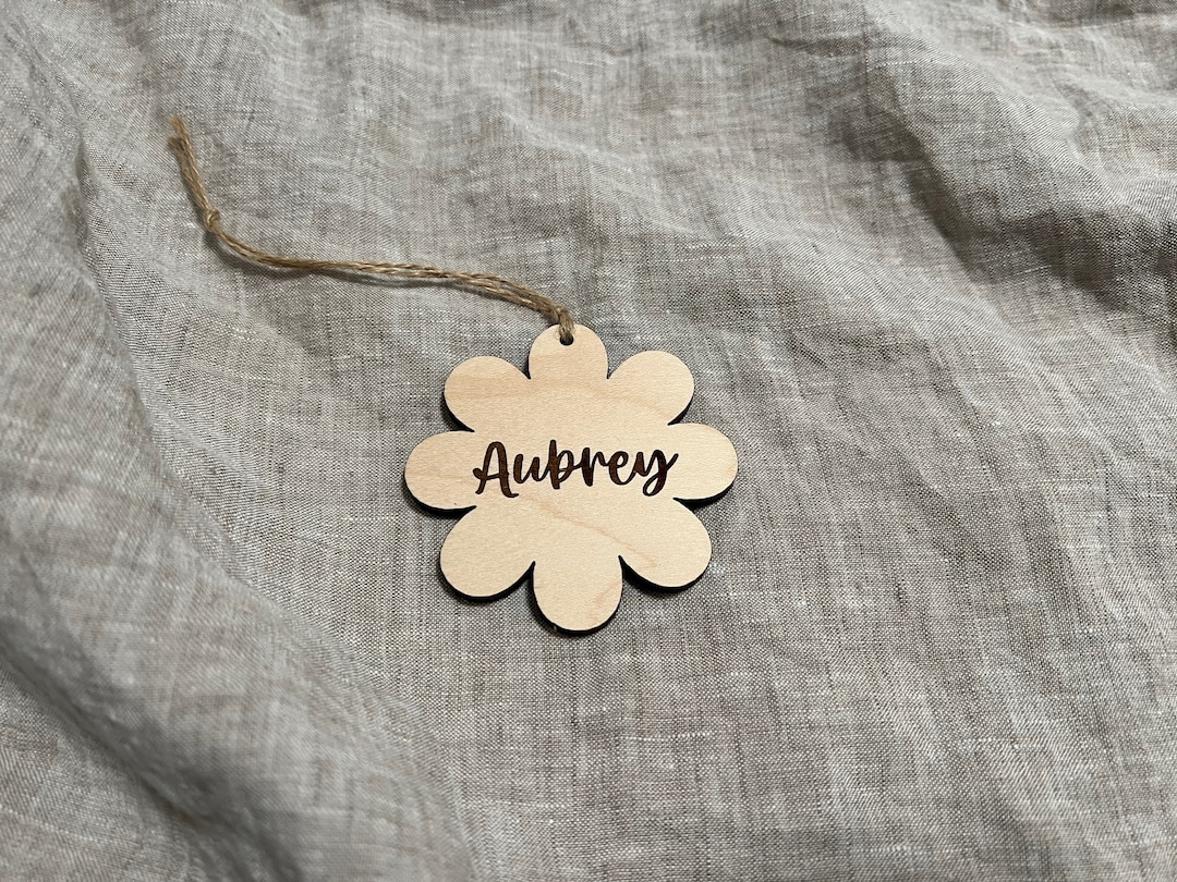 Wooden Flower Name Tag // Engraved Flower Name Tag // Flower Name Tag ...