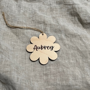 Wooden Flower Name Tag // Engraved Flower Name Tag // Flower Name Tag ...