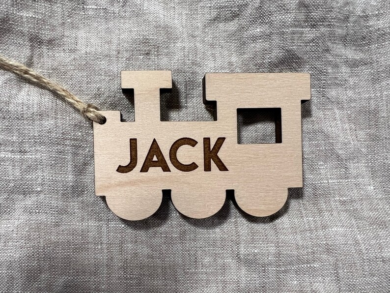 Wooden Train Name Tag // Engraved Train Name Tag // Train Name - Etsy