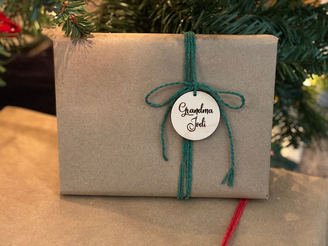 Wooden Gift Name Tag // Engraved Name Tag // Custom Christmas Gift Tags ...