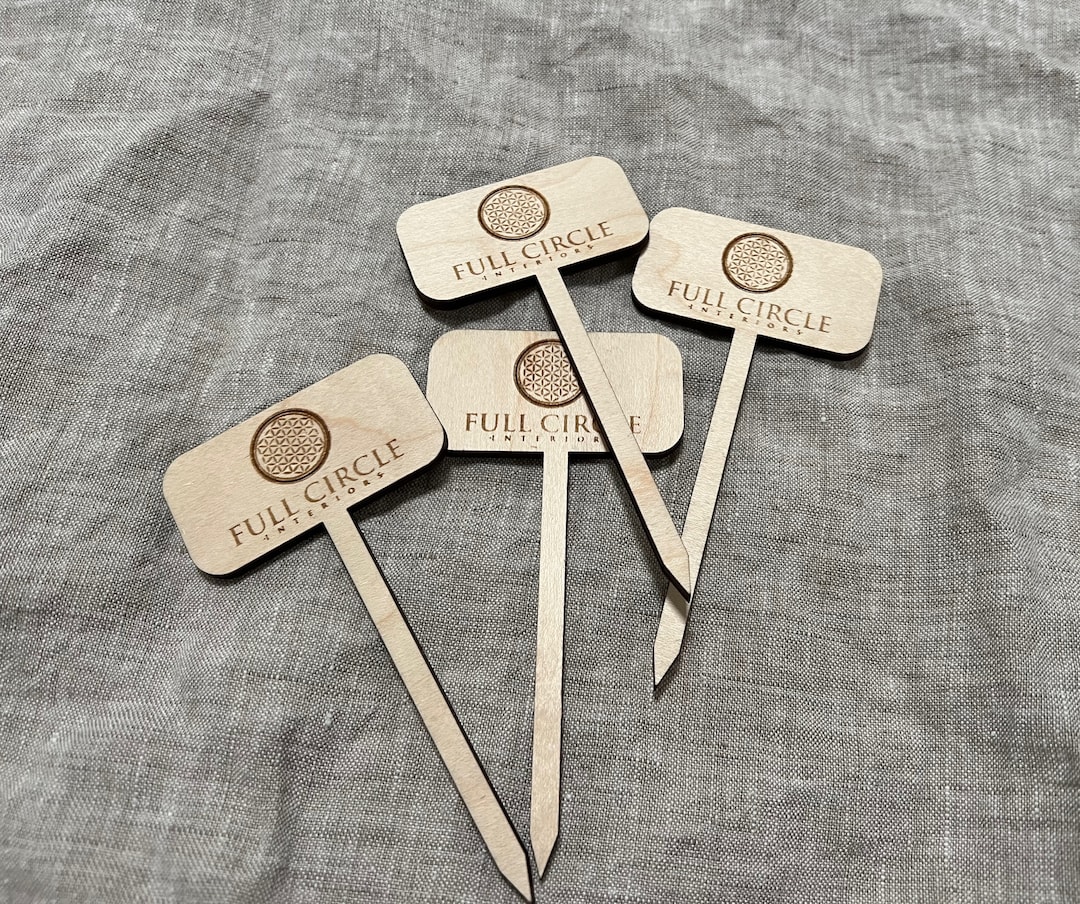 Wooden Logo Plant Stakes // Custom // Plant Markers // Garden Markers ...