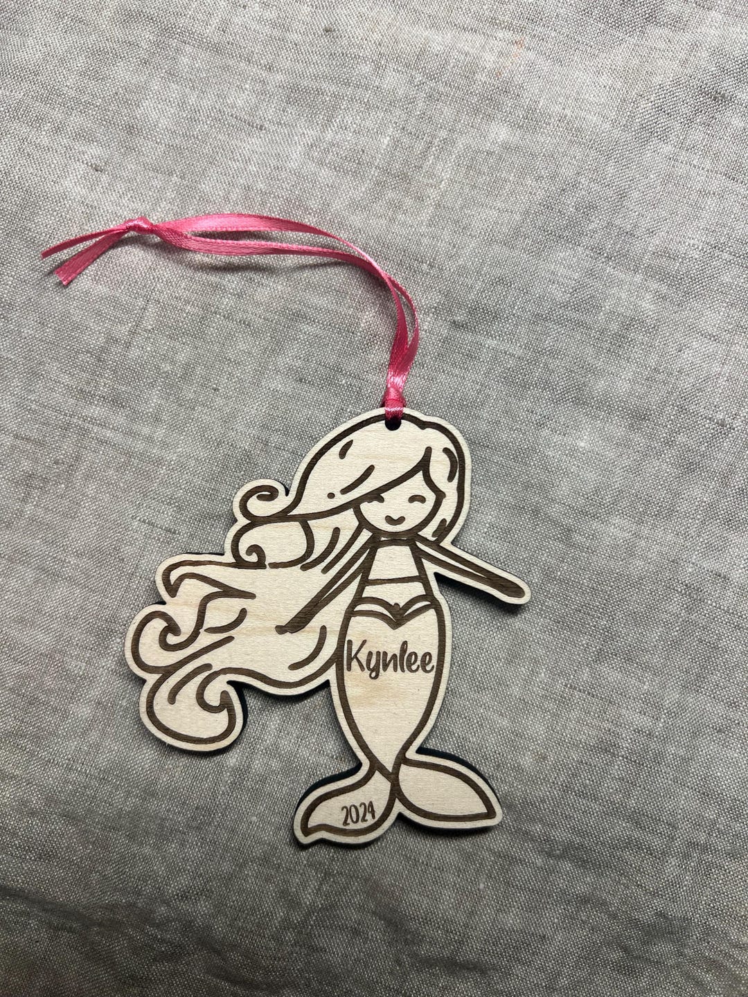 Wooden Mermaid Name Tag // Engraved Mermaid Name Tag // Mermaid Name ...