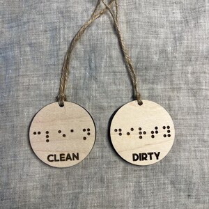 Custom Wooden Braille Labels // Braille Laundry Labels // Braille Wood ...