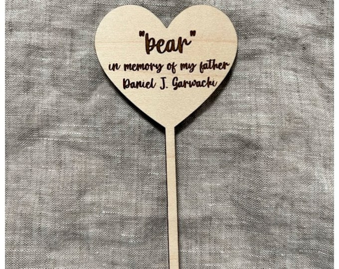 Wooden Heart Name Tag With Beads // Engraved Heart Name Tag // - Etsy