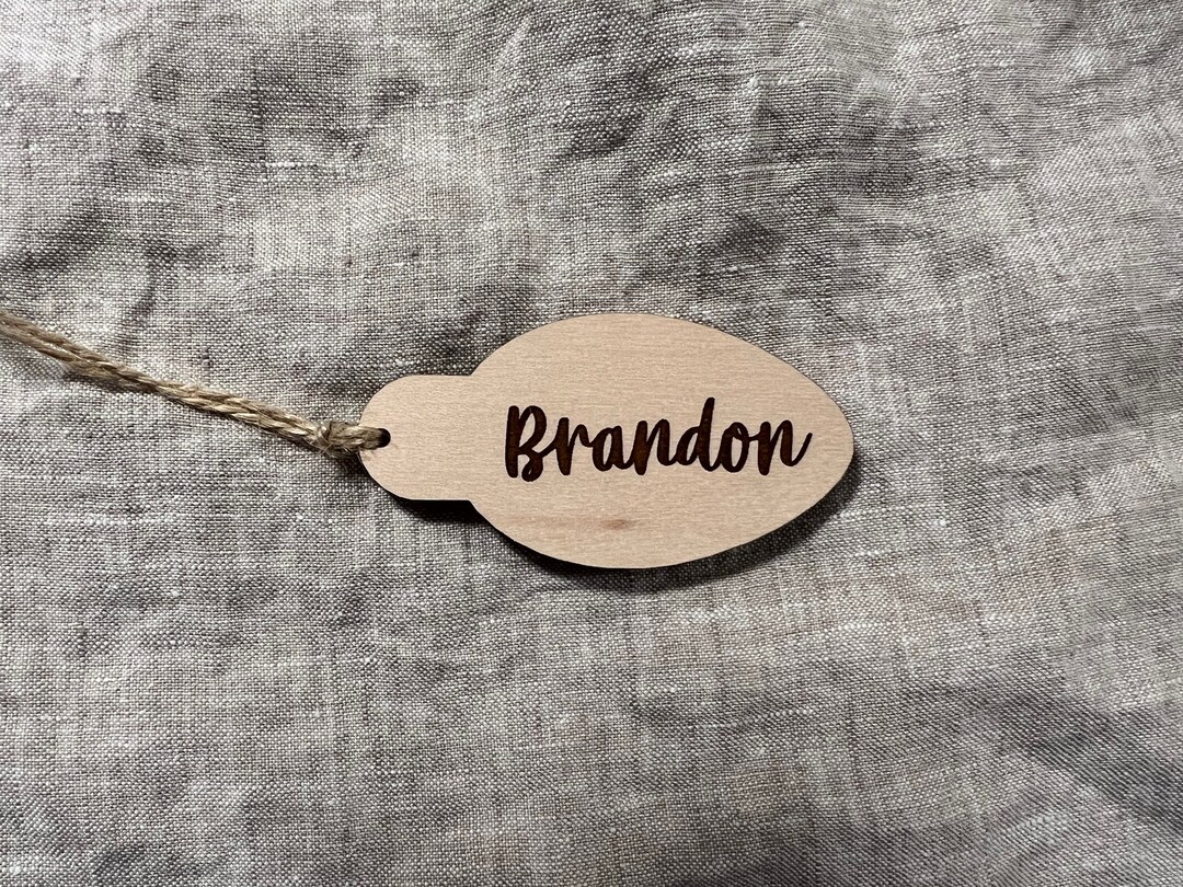 Wooden Name Tag // Engraved Name Tag // Christmas Stocking Tag ...