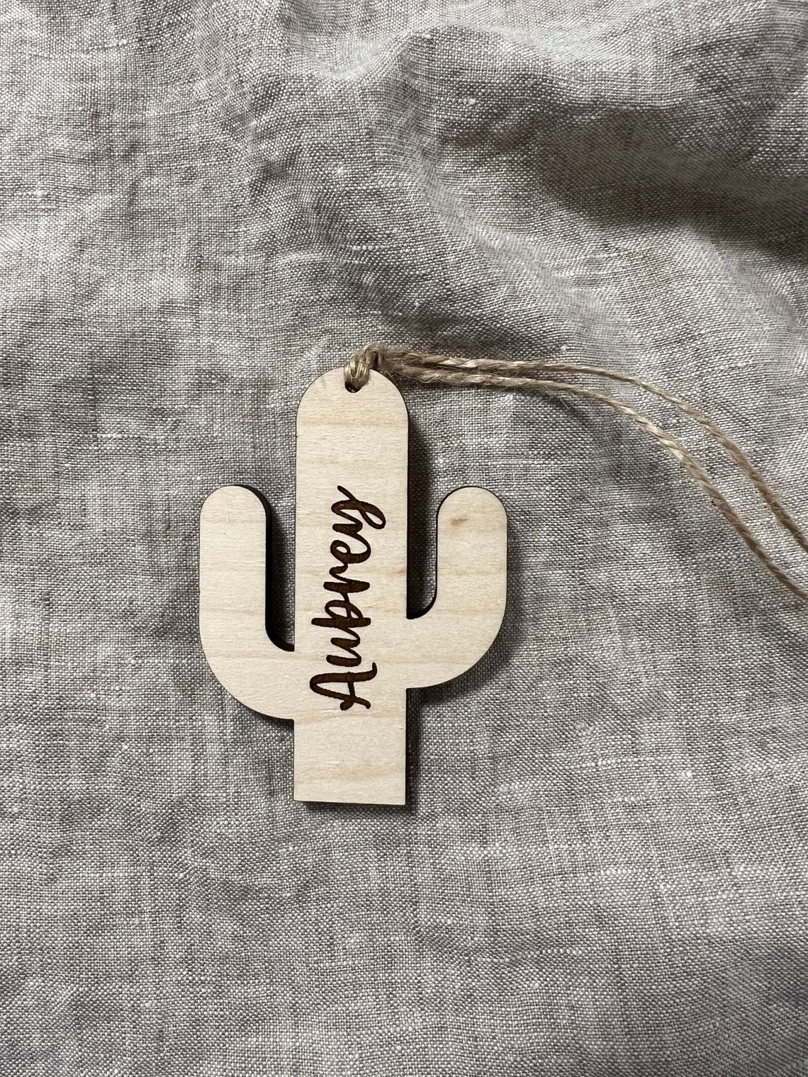 Wooden Cactus Name Tag // Engraved Cactus Name Tag // Cactus - Etsy