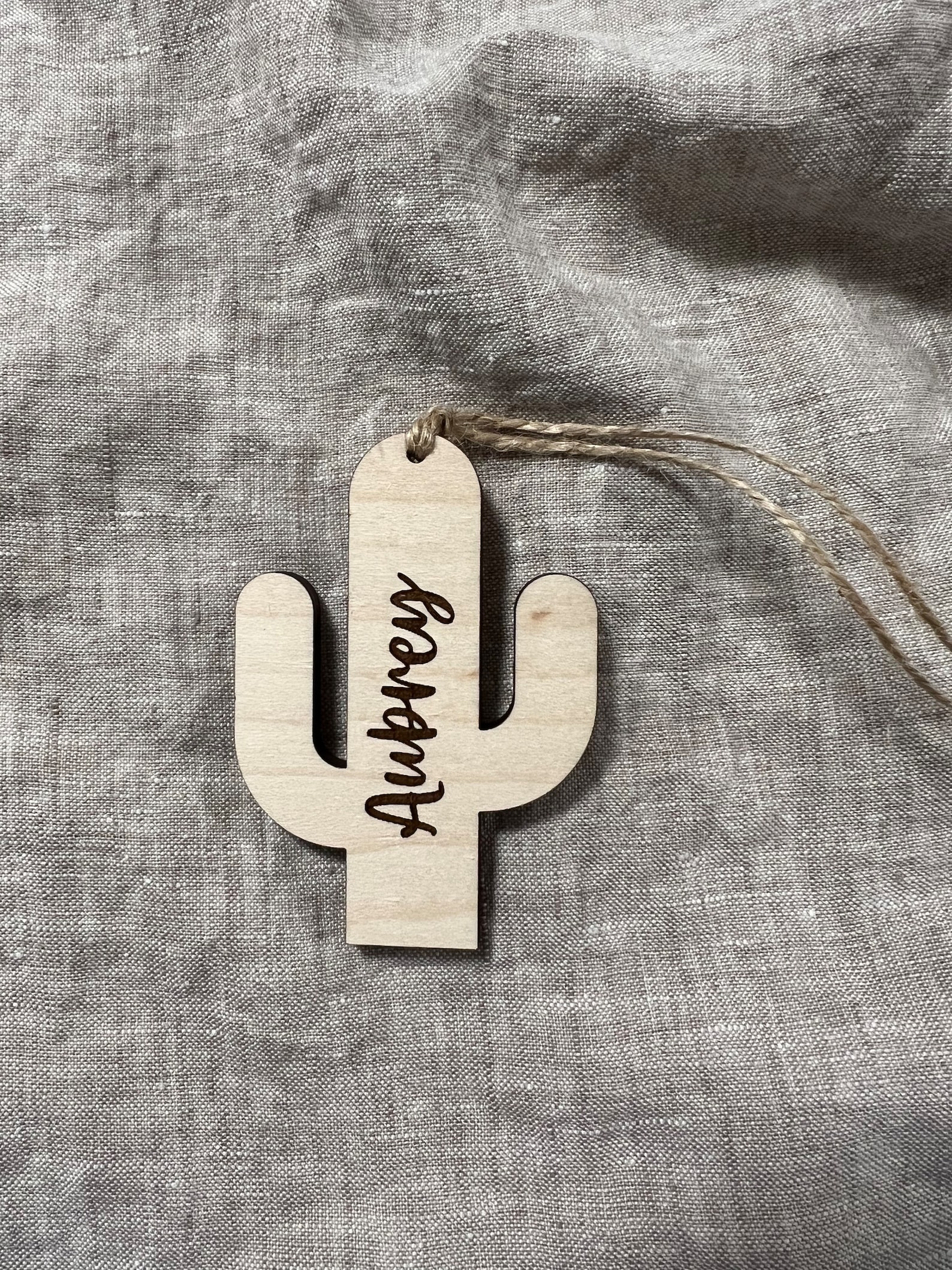 Wooden Cactus Name Tag // Engraved Cactus Name Tag // Cactus Name Tag ...