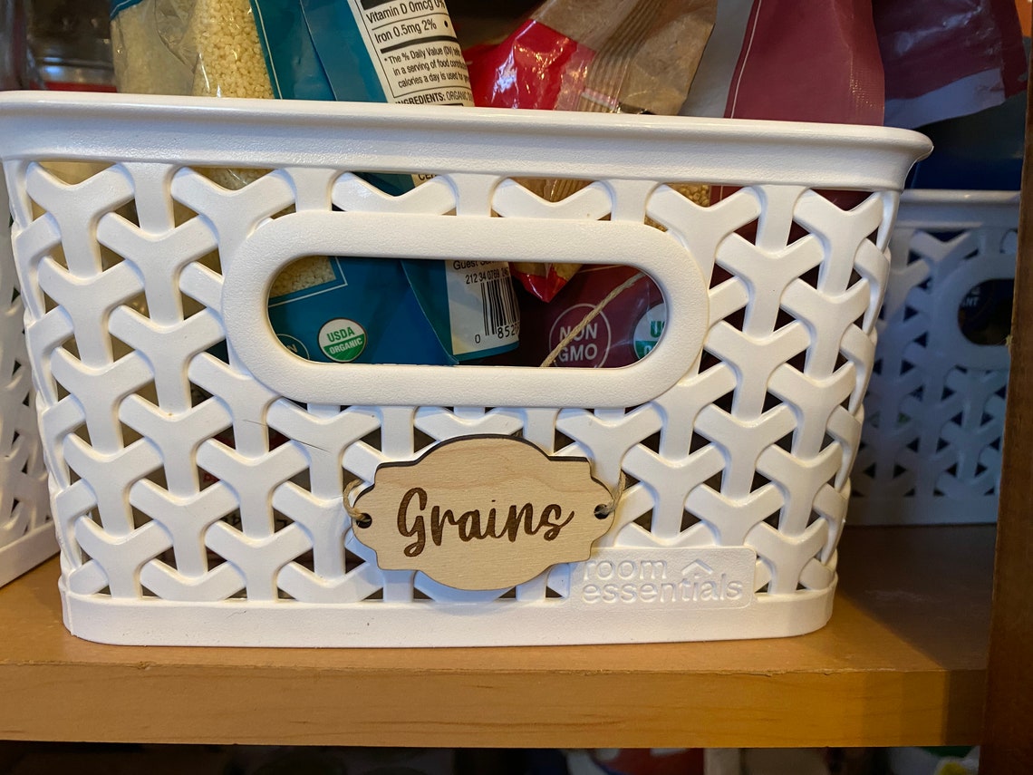 Custom Wooden Pantry Labels // Wood Kitchen Labels // Wood | Etsy