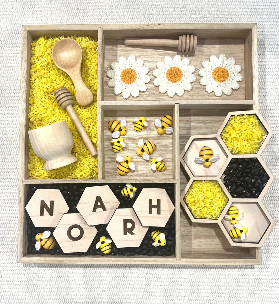 Bumble Bee Sensory Bin // Bee Small Parts Play // Bee Custom Sensory ...