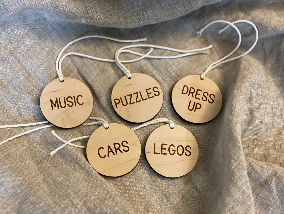 Custom Wooden Toy Labels // Wood Labels for Organizing // Wood Toy Bin ...