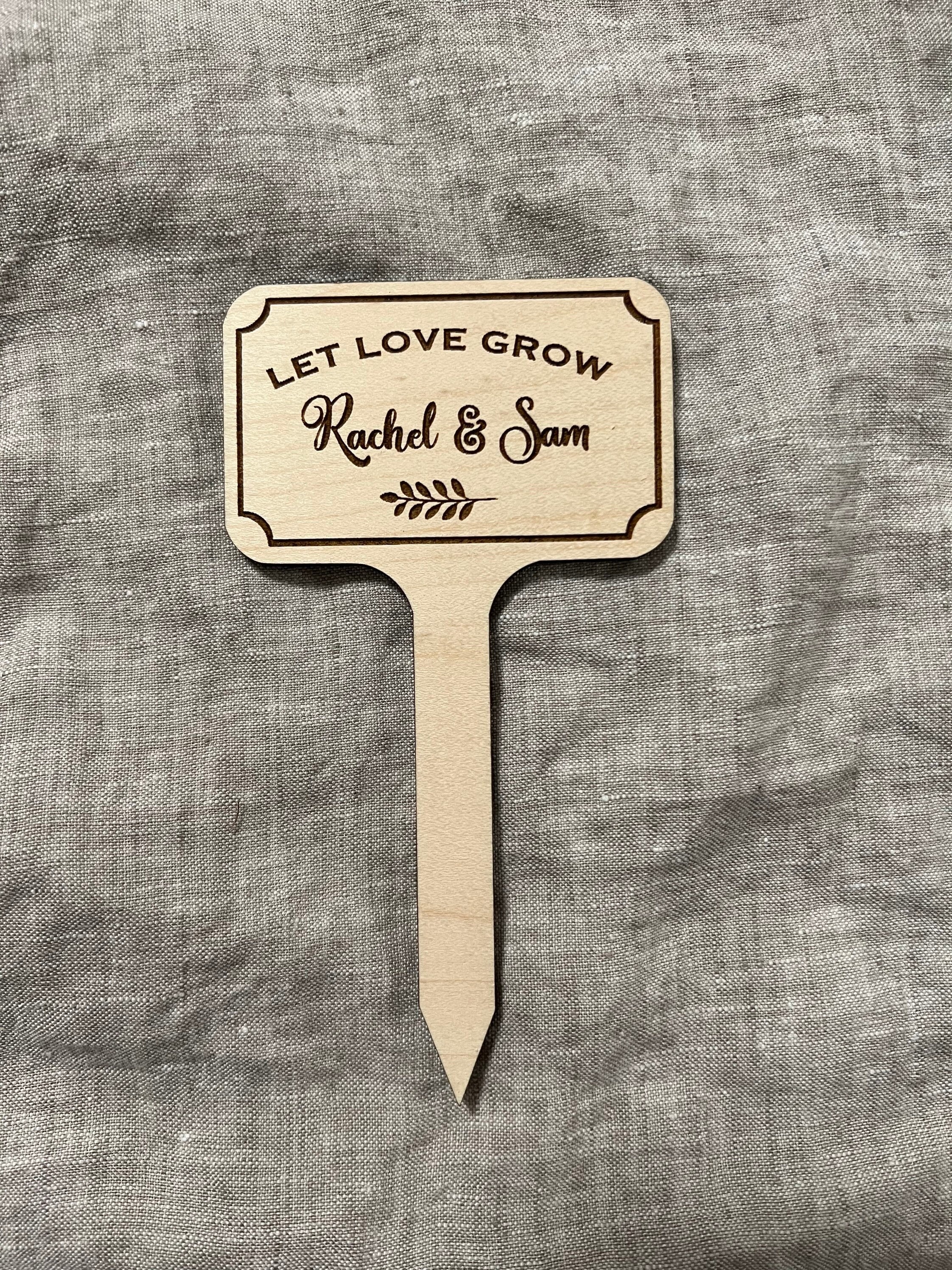 Wedding Plant Tag // Let Love Grow // Custom Wedding Favor // Wedding ...